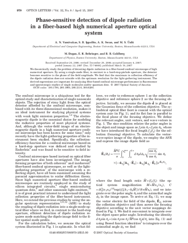 (PDF) Phase-sensitive detection of dipole radiation in a fiber-based ...