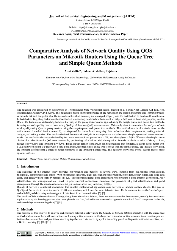 Pdf Comparative Analysis Of Network Quality Using Qos Parameters On
