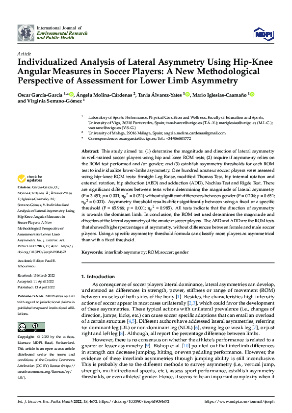 (PDF) Individualized Analysis of Lateral Asymmetry Using Hip-Knee ...