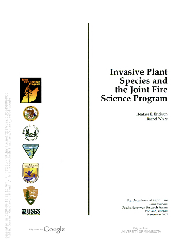 (PDF) Invasive plant species and the Joint Fire Science Program