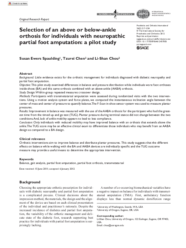 (PDF) Selection of an above or below-ankle orthosis for individuals ...
