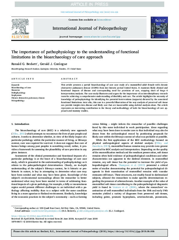 (PDF) The importance of pathophysiology to the understanding of ...