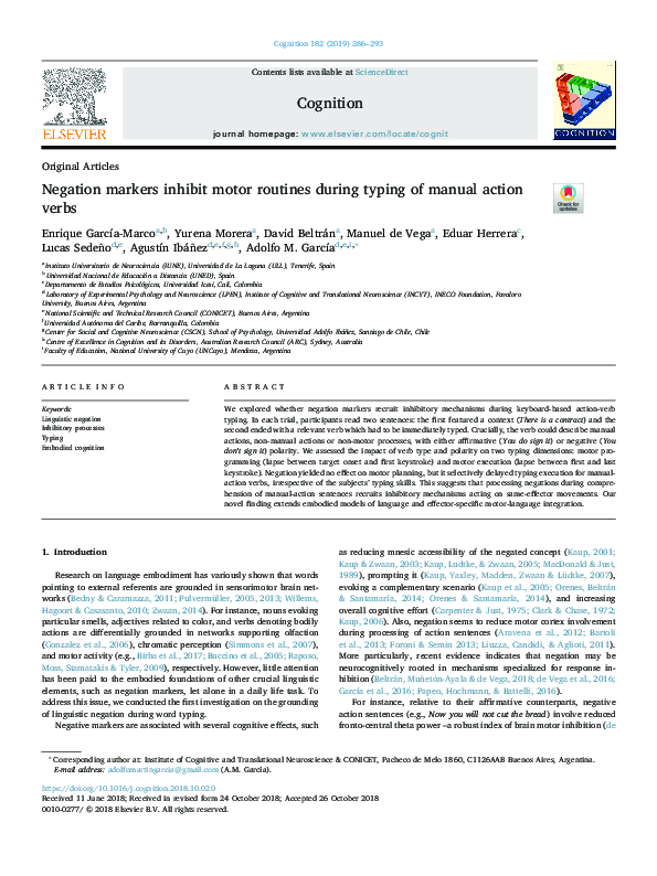 (PDF) Negation markers inhibit motor routines during typing of manual ...