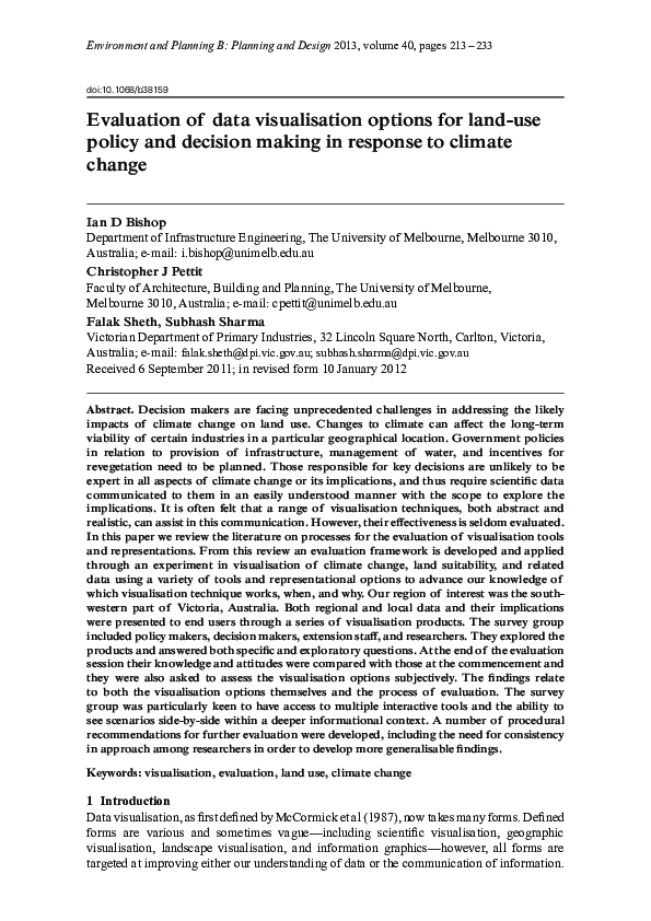 (PDF) Evaluation of Data Visualisation Options for Land-Use Policy and ...