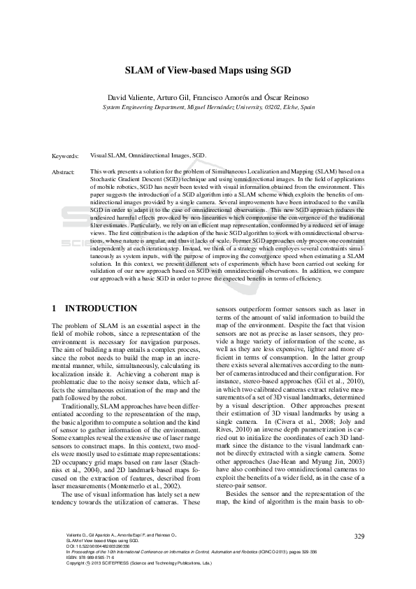 (PDF) SLAM of View-based Maps using SGD