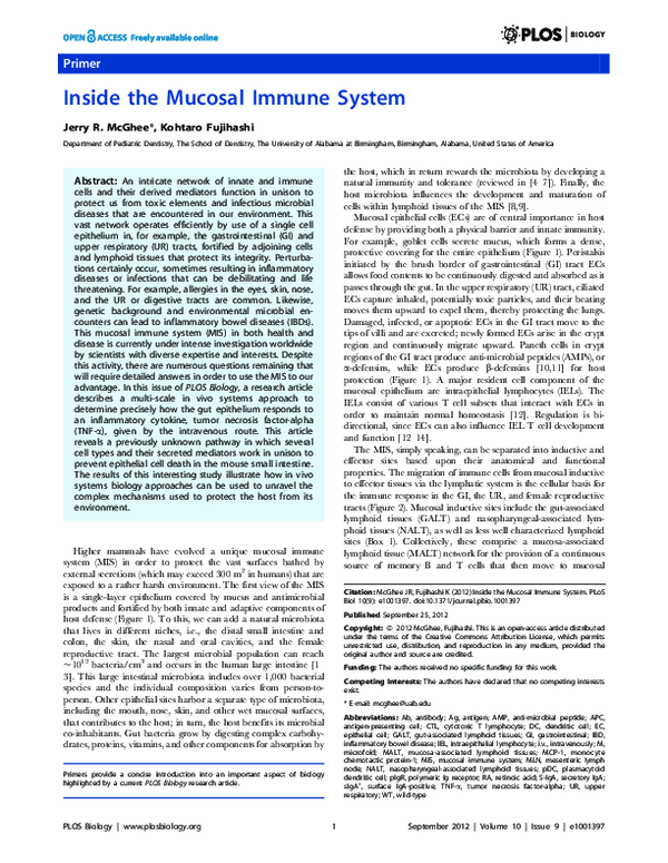 (PDF) Inside the Mucosal Immune System