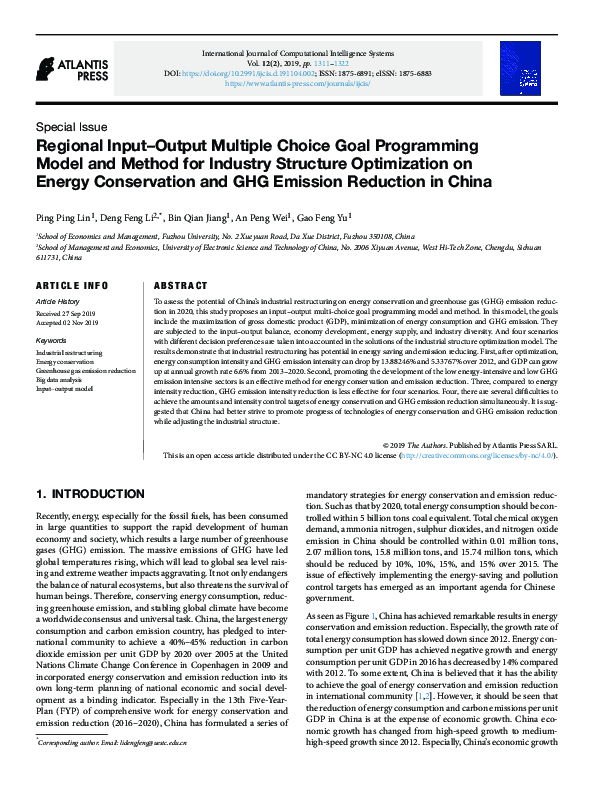 (PDF) Regional Input–Output Multiple Choice Goal Programming Model and ...