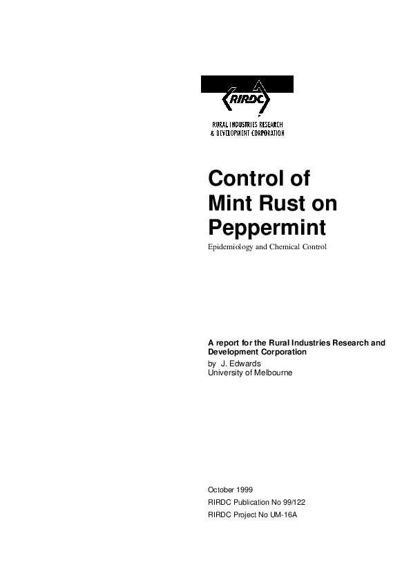 (PDF) Control of Mint Rust on