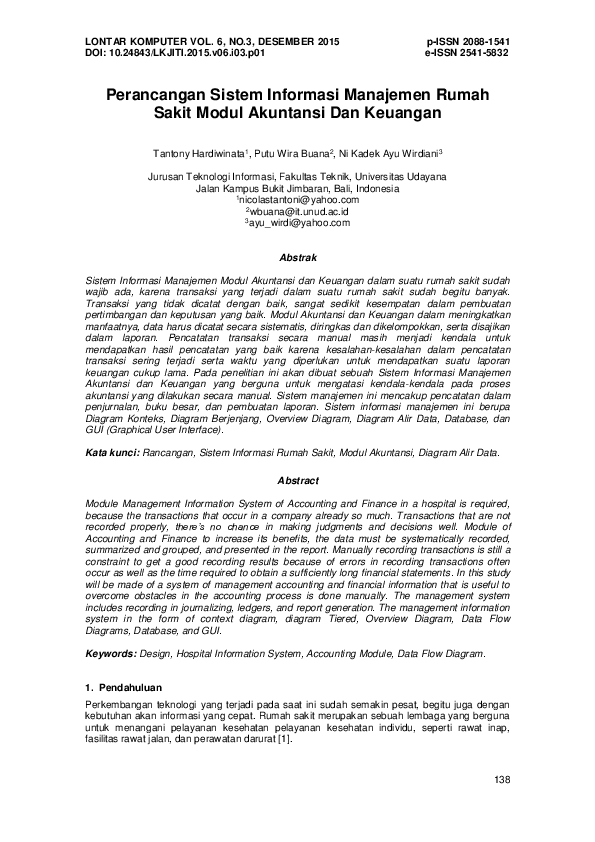 (PDF) Perancangan Sistem Informasi Manajemen Rumah Sakit Modul Akuntansi Dan Keuangan | Mohamad ...