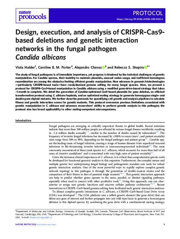 (PDF) Design, execution, and analysis of CRISPR–Cas9-based deletions and genetic interaction ...