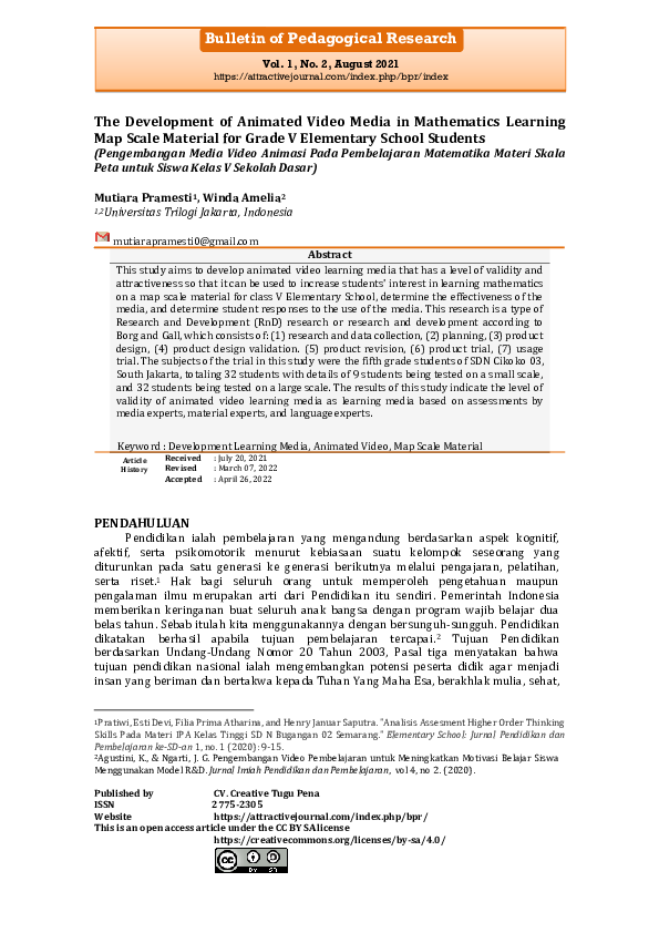 (PDF) The Development of Animated Video Media in Mathematics Learning ...