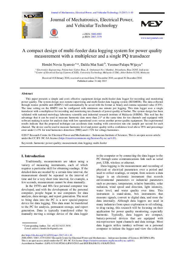 (PDF) A compact design of multi-feeder data logging system for power ...
