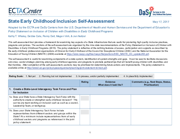 (PDF) Policy Statement on Inclusion of Children With Disabilities in ...
