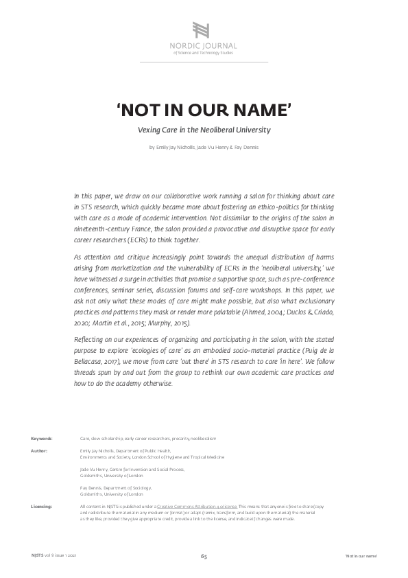 (PDF) ‘Not in our Name’