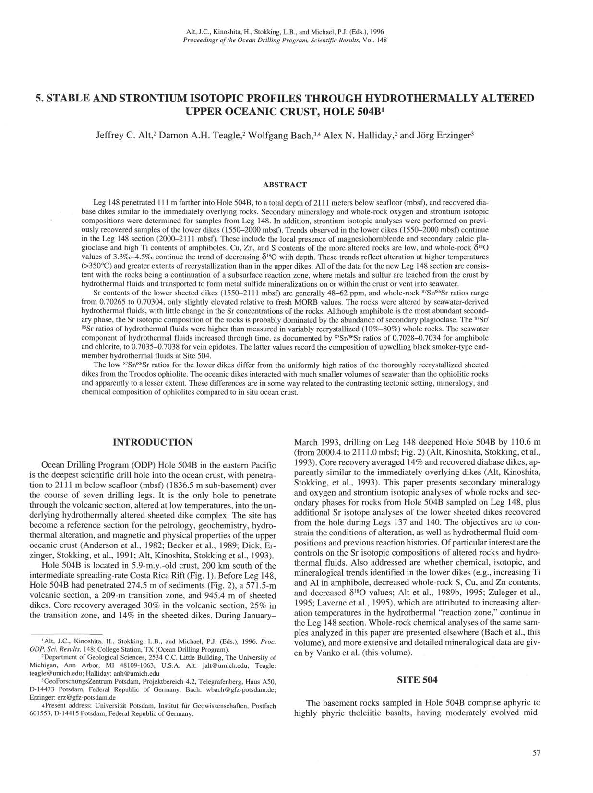 (PDF) Stable and Strontium Isotopic Profiles through Hydrothermally ...