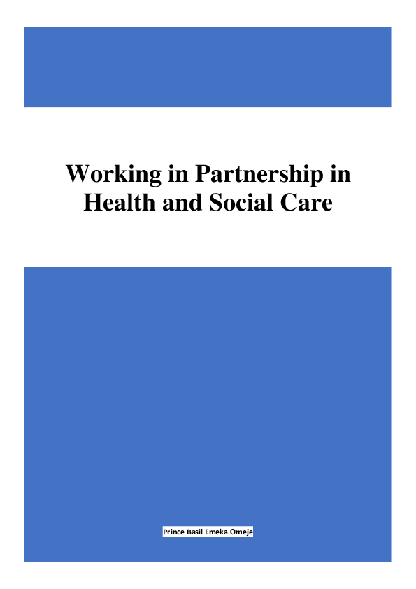 (PDF) Working in Partnership in Health and Social Care