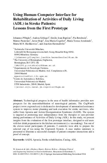 (PDF) Using Human-Computer Interface for Rehabilitation of Activities ...