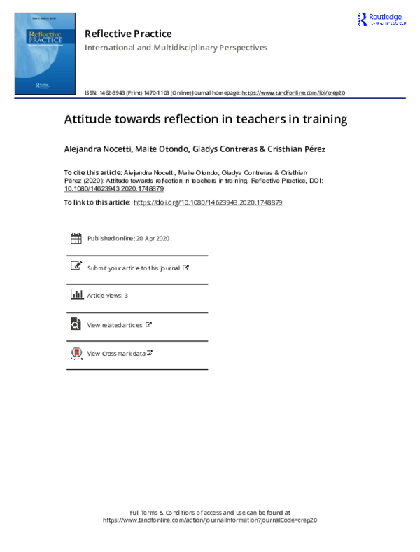 (PDF) Attitude towards reflection in teachers in training