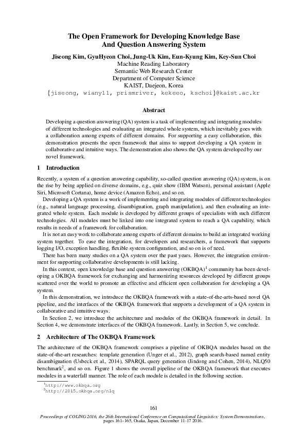 (PDF) The Open Framework for Developing Knowledge Base And Question ...