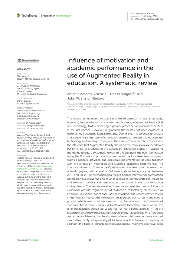(PDF) Influence of motivation and academic performance in the use of ...