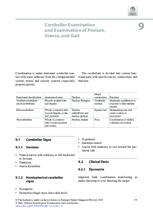 (PDF) Cerebellar Examination and Examination of Posture, Stance, and ...