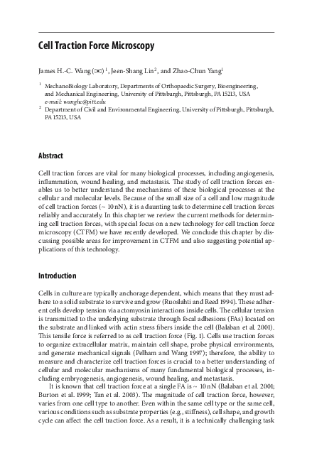 (PDF) Cell Traction Force Microscopy | james wang - Academia.edu