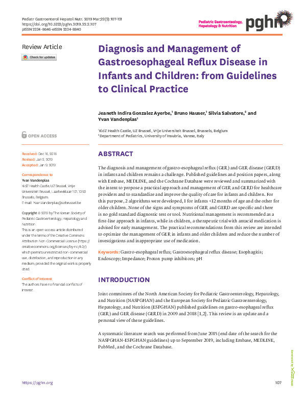 (PDF) Diagnosis and Management of Gastroesophageal Reflux Disease in ...