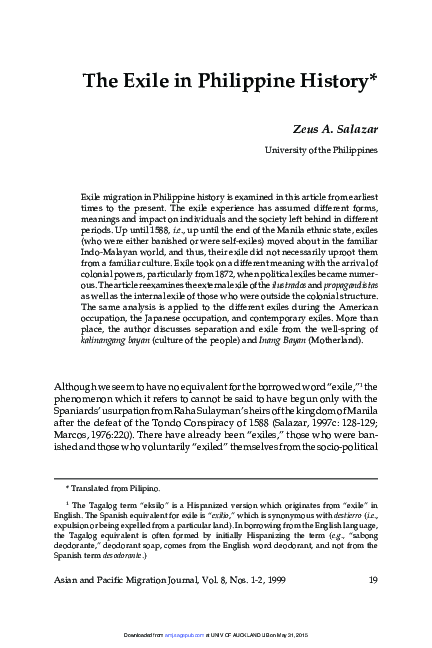 (PDF) The Exile in Philippine History