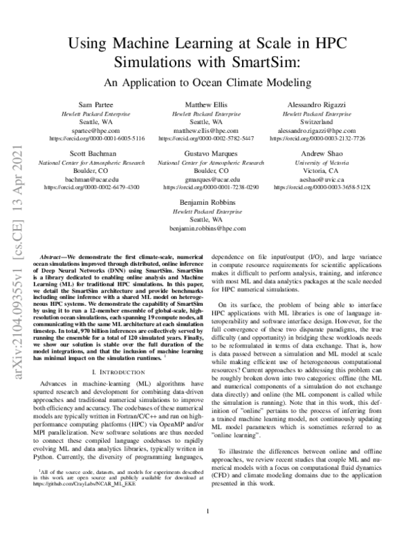 Using Machine Learning At Scale In Hpc Simulations With Smartsim An Application To Ocean 