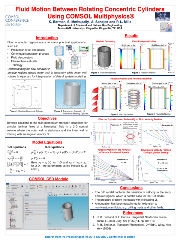 (PDF) Fluid Motion Between Rotating Concentric Cylinders Using COMSOL ...