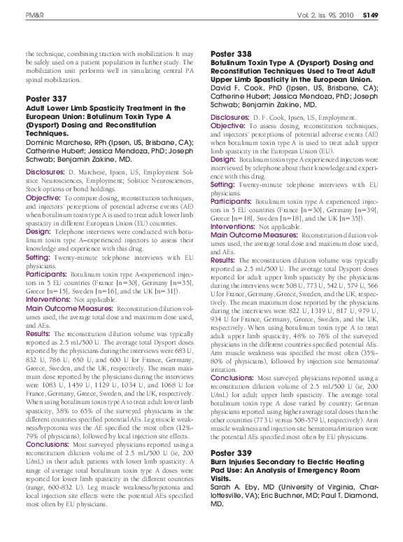 (PDF) Poster 338: Botulinum Toxin Type A (Dysport) Dosing and ...