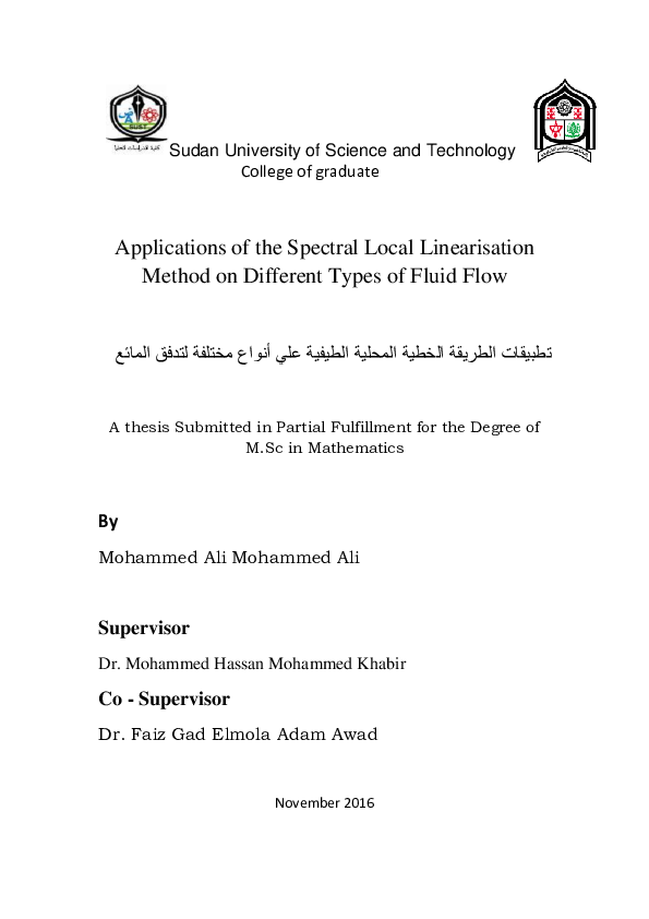 (PDF) Spectral Local Linearisation in Fluid Flow Problems