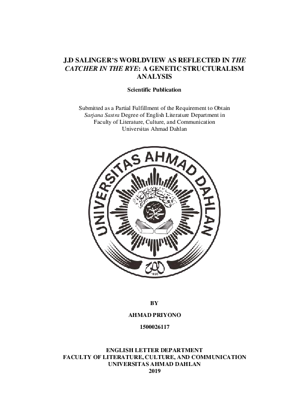 (PDF) J.D Salinger’s Worldview as Reflected in the Catcher in the Rye ...