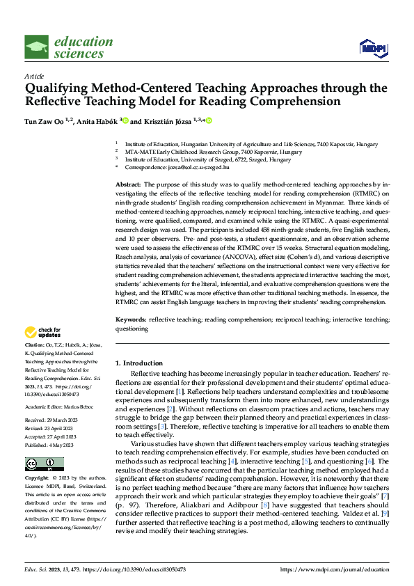 (PDF) Qualifying Method-Centered Teaching Approaches through the ...