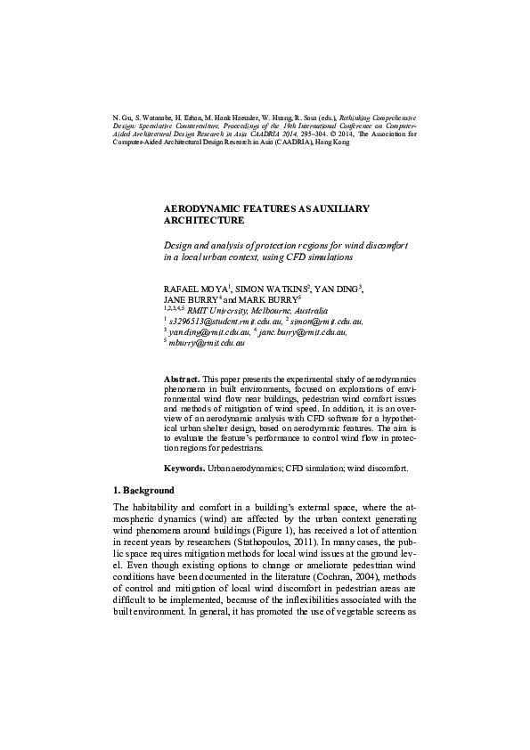 (PDF) Aerodynamic Features as Auxiliary Architecture | Jane Burry ...
