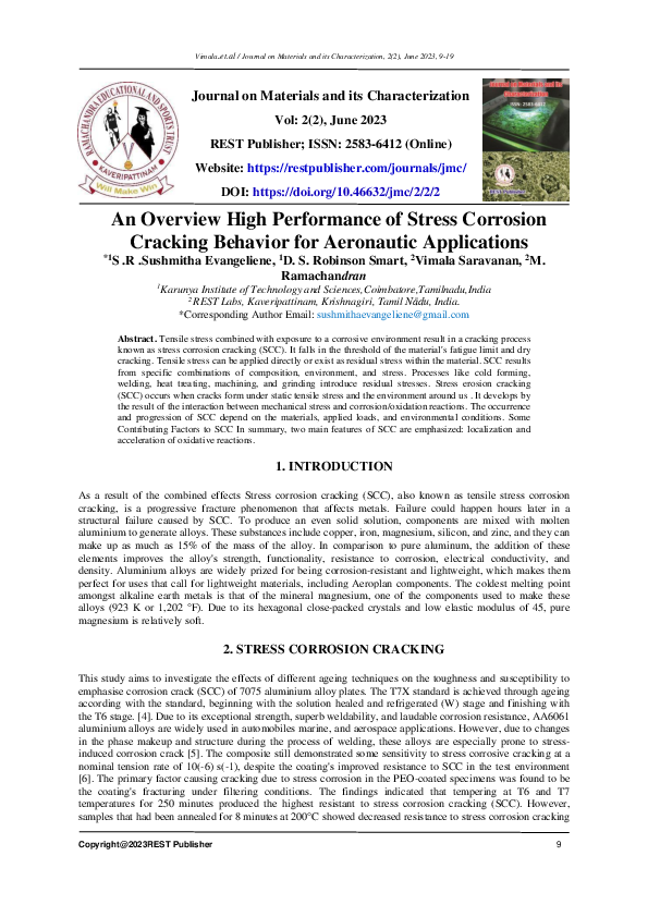 Pdf An Overview High Performance Of Stress Corrosion Cracking Behavior For Aeronautic