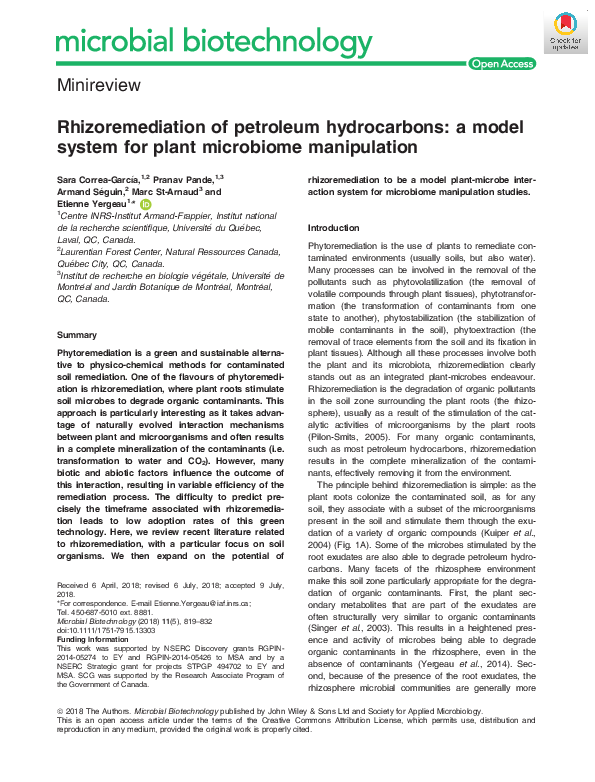 (PDF) Rhizoremediation of petroleum hydrocarbons: a model system for ...