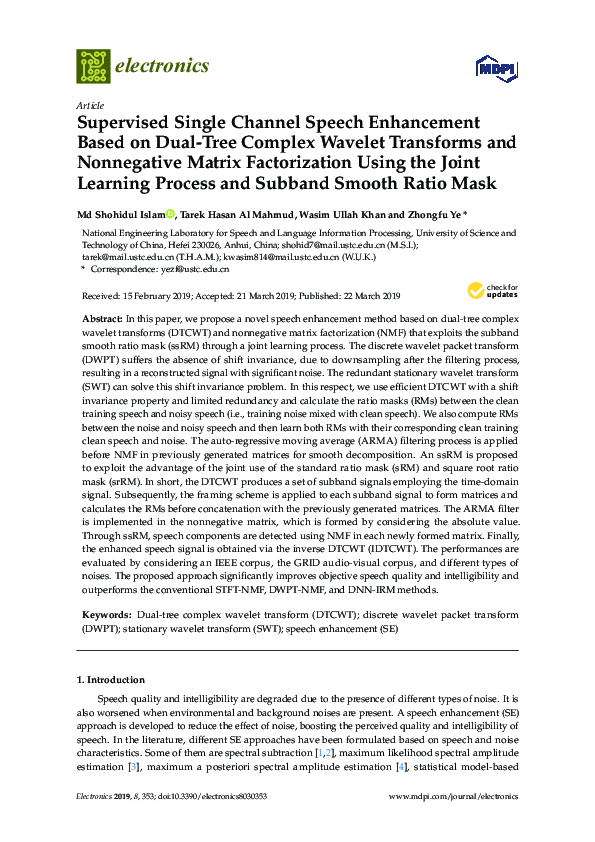 (PDF) Supervised single-channel speech enhancement using ratio mask with joint dictionary ...