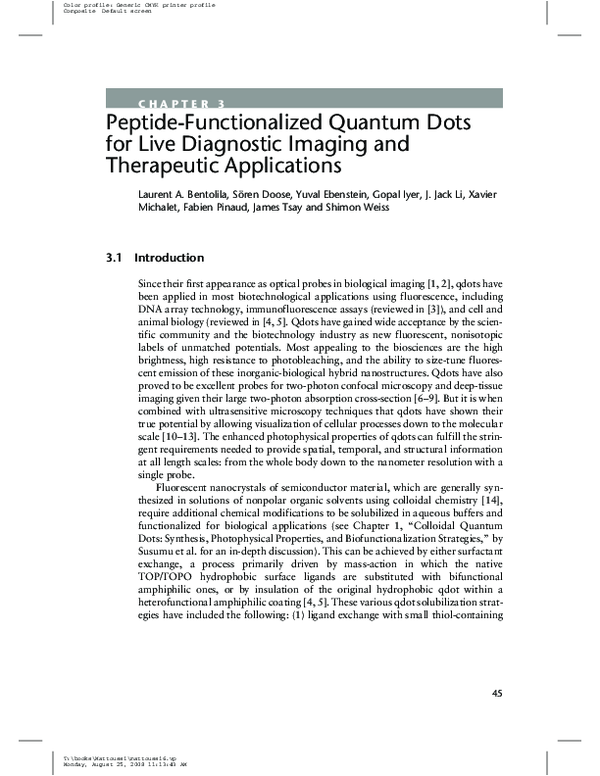 (PDF) Peptide-functionalized quantum dots for live diagnostic imaging ...