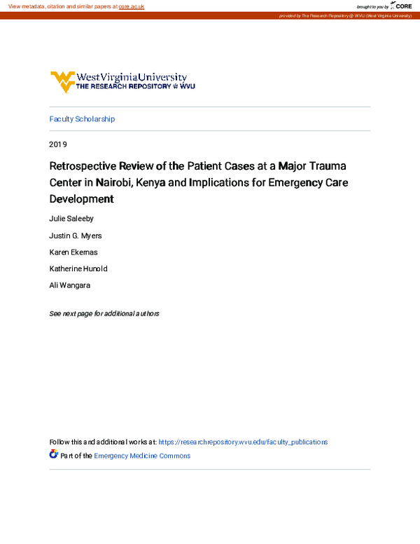 (PDF) Retrospective review of the patient cases at a major trauma ...
