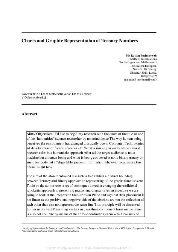 (PDF) Charts and Graphic Representation of Ternary Numbers
