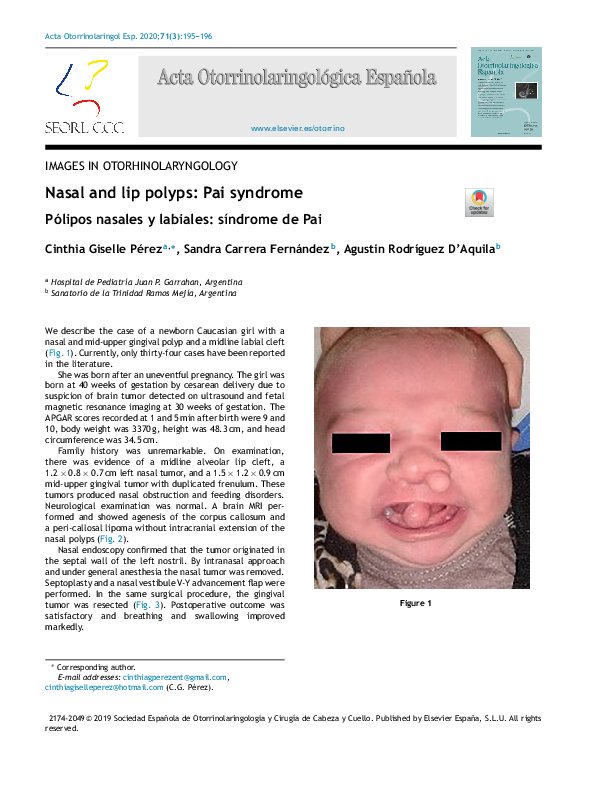 (PDF) Nasal and lip polyps: Pai syndrome