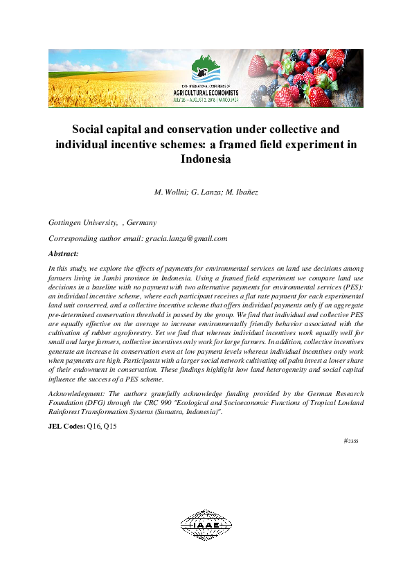 (PDF) Social capital and conservation under collective and individual ...