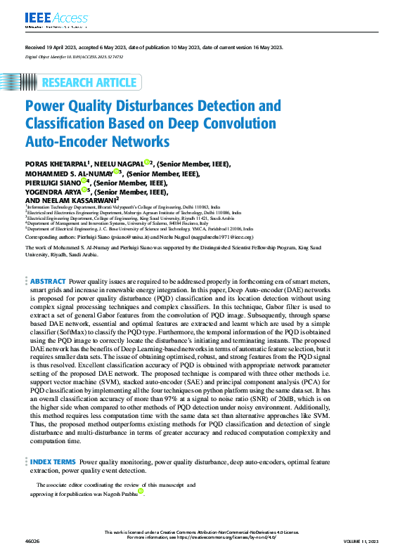 (PDF) Power Quality Disturbances Detection and Classification Based on Deep Convolution Auto ...