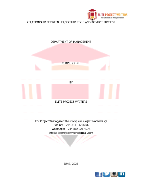 (PDF) RELATIONSHIP BETWEEN LEADERSHIP STYLE AND PROJECT SUCCESS (PDF) RELATIONSHIP BETWEEN LEADERSHIP STYLE AND PROJECT SUCCESS
