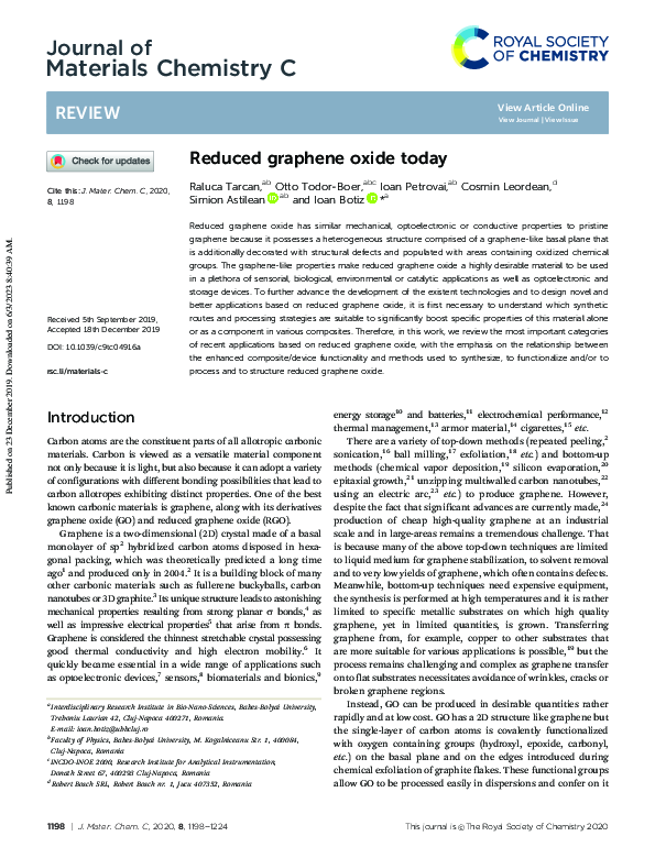 (PDF) Reduced graphene oxide today