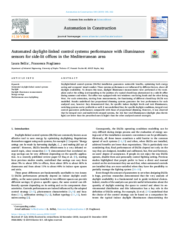 (PDF) Automated daylight-linked control systems performance with ...