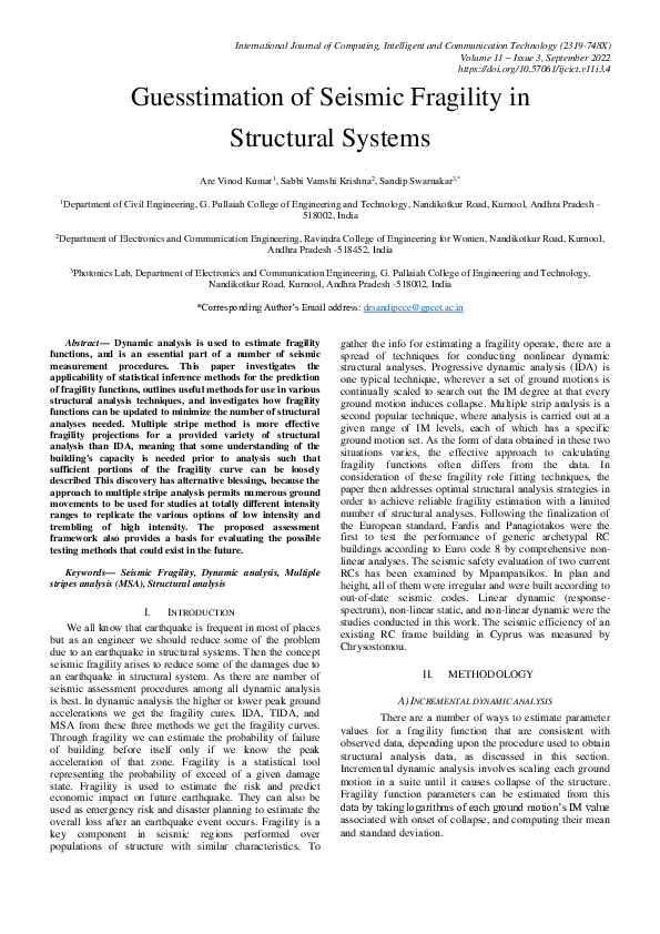 (PDF) Guesstimation of Seismic Fragility in Structural Systems