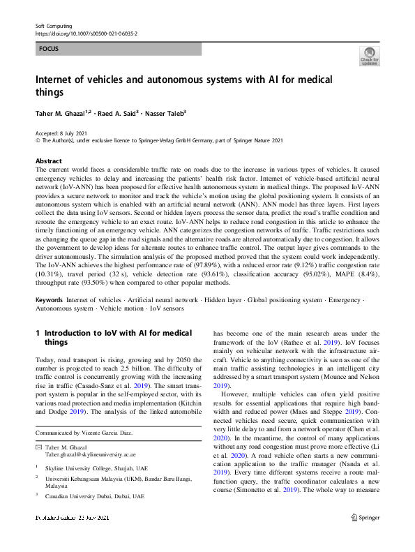 (PDF) RETRACTED ARTICLE: Internet of vehicles and autonomous systems ...