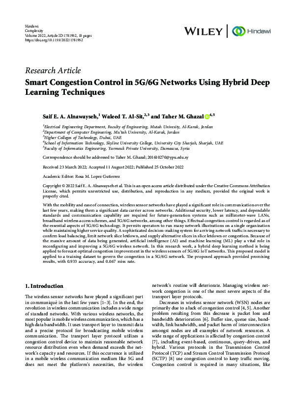 Pdf Ai Driven Congestion Control In 5g 6g Networks